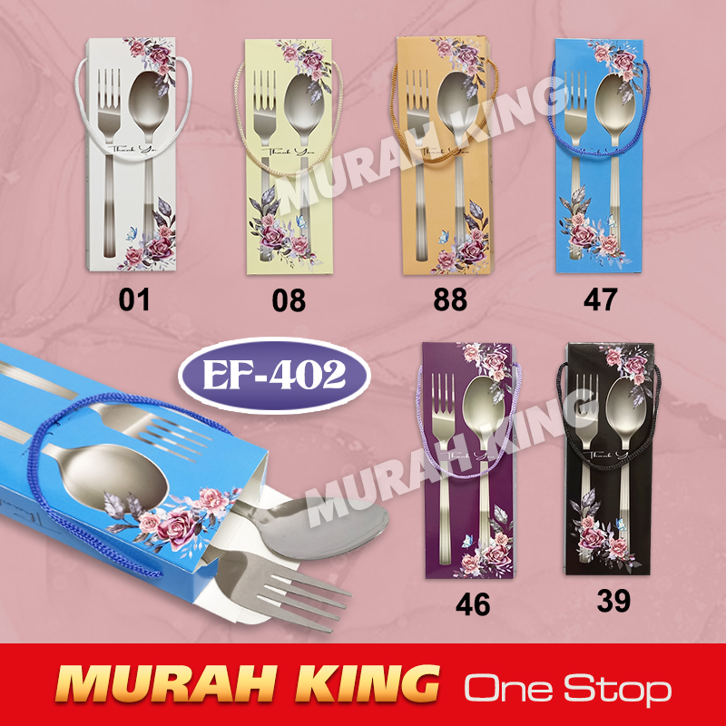 10SET PROMOSI DAN GARFU Doorgift Set / Sudu Garfu Kotak Bertali / Spoon ...