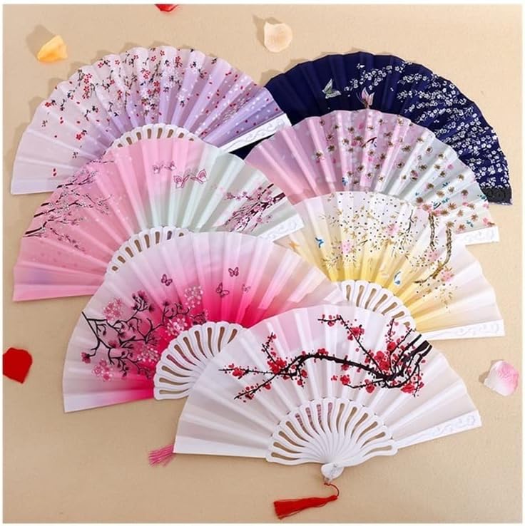 Gradient Butterfly Blossom Plastic Hand Fan Kipas Tangan Lipat Tarian ...