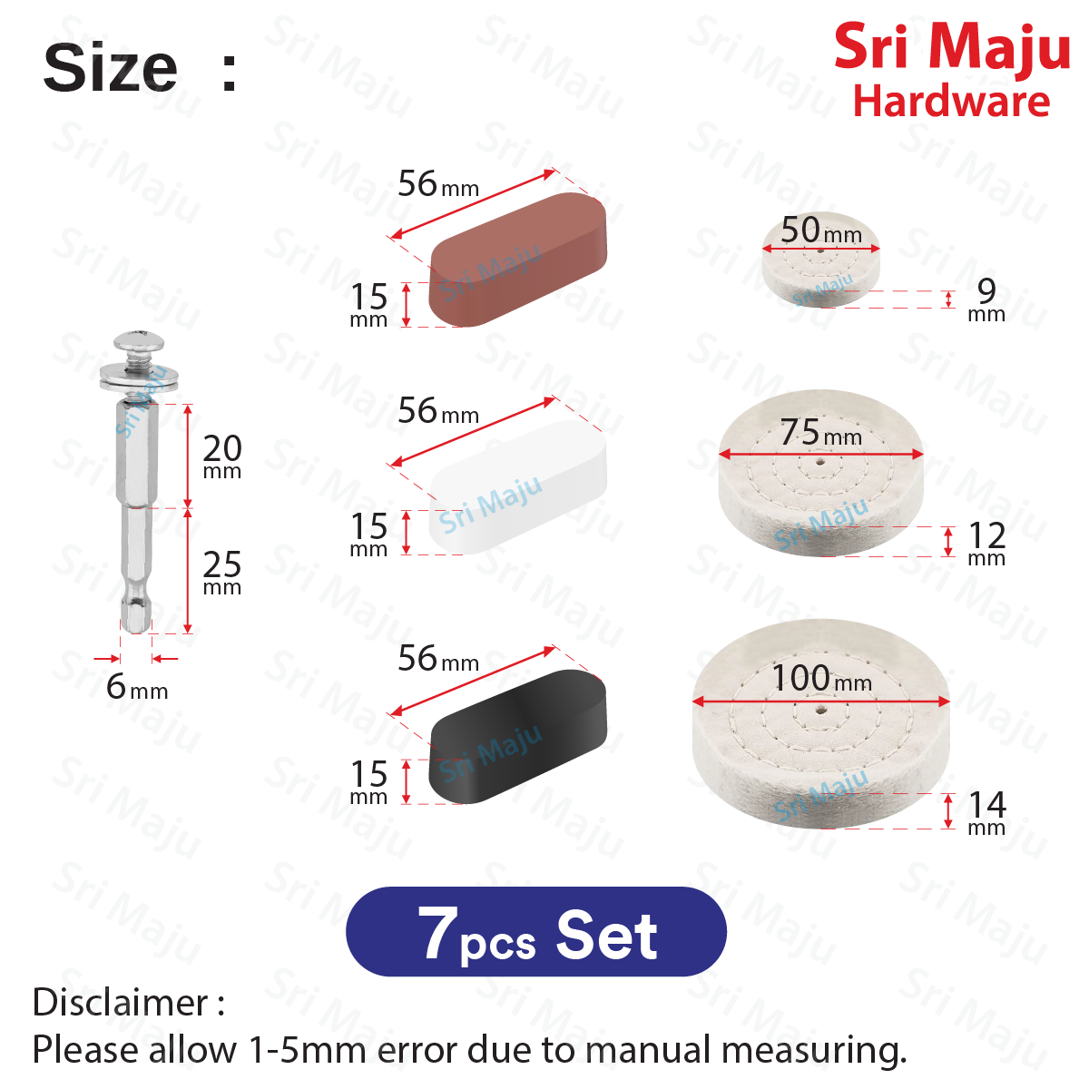 MAJU Cloth Wheel Set with Polishing Compound 50L Fine Cotton Muslin ...