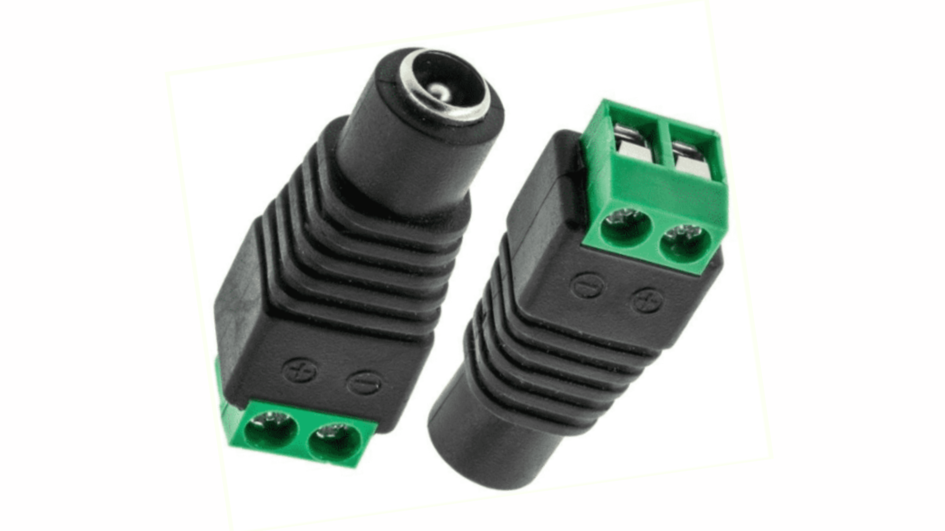 Analog CCTV DC Plug Female Screw On Type 2 Wire +/- DC 12V Power ...