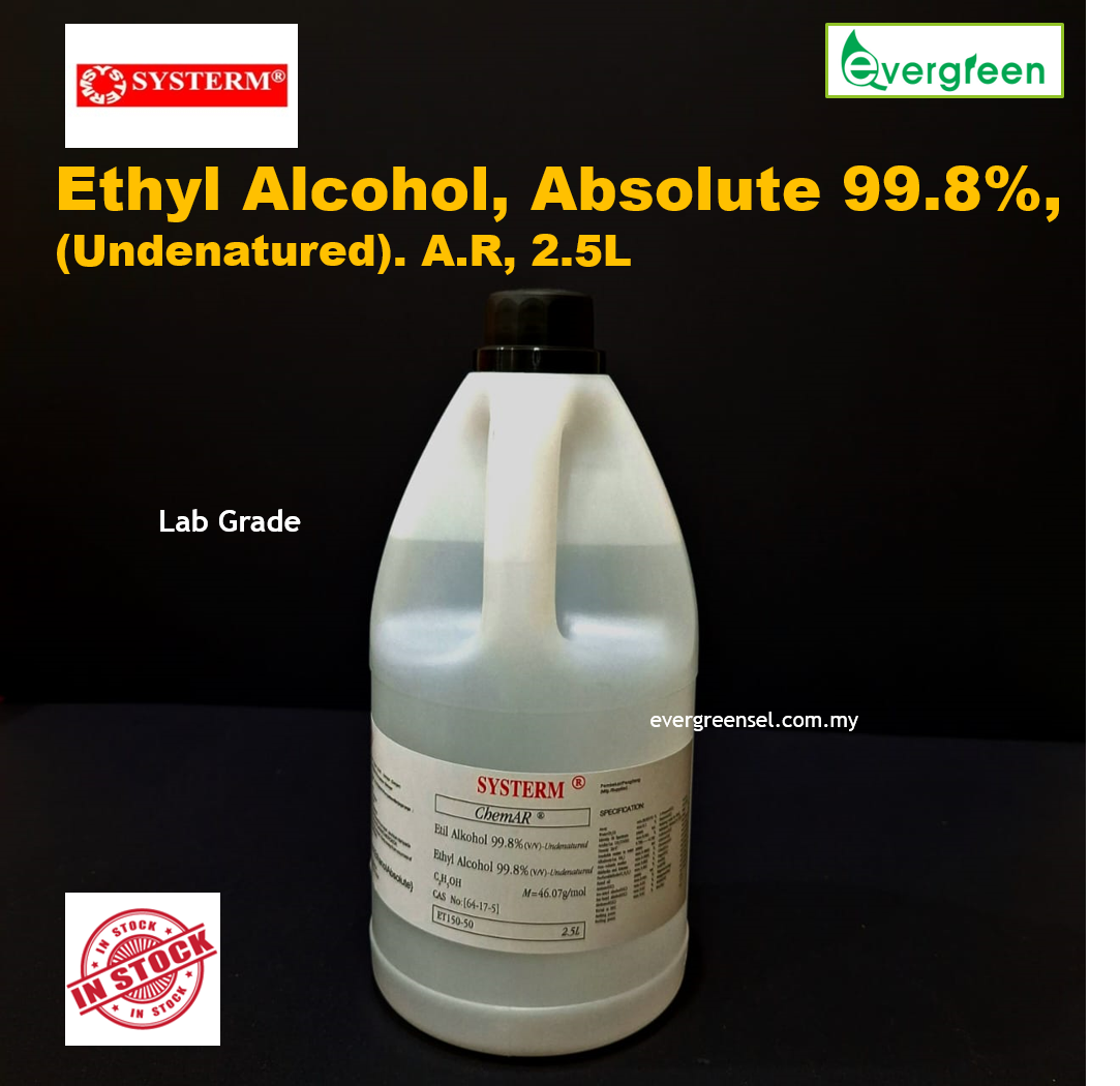 ( PROMO ) Alcohol/ Ethanol Absolute 99.8%, Undenatured, ChemAR, 2.5L ...