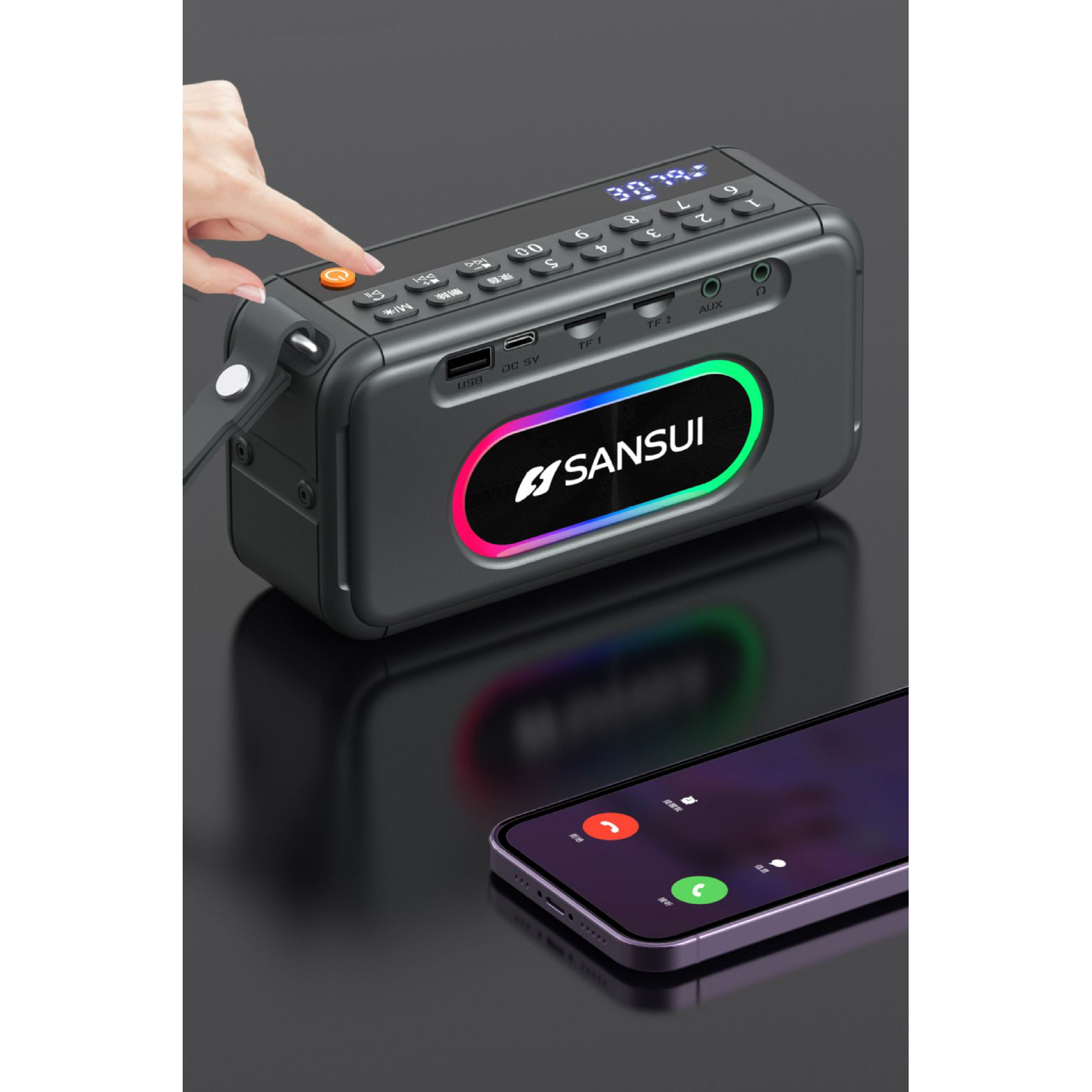 Sansui F30 Mini Portable FM Radio Outdoor Bluetooth Speaker Recorder ...