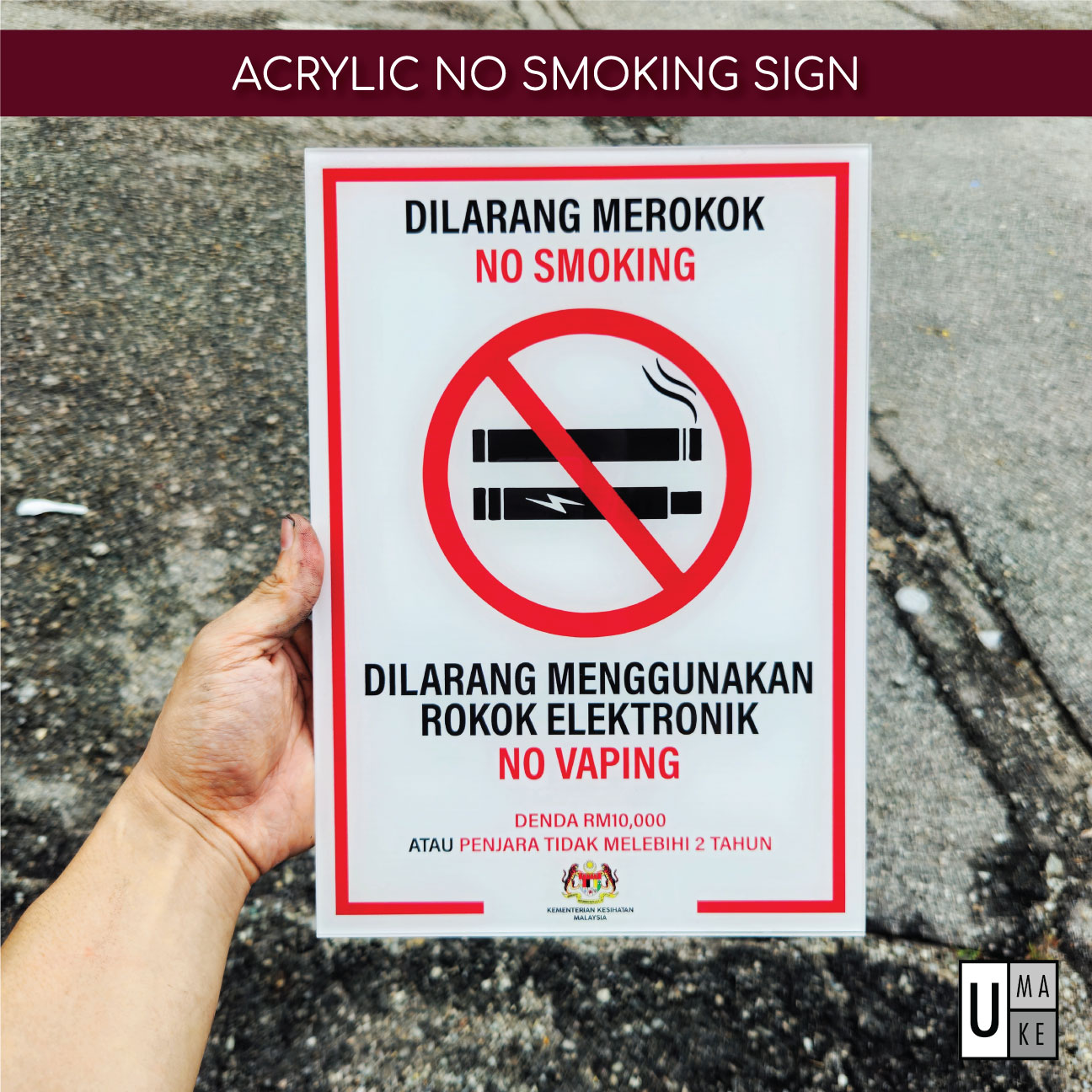 No Smoking Sign & No Vaping Sign Dilarang mengguna rokok elektronik ...