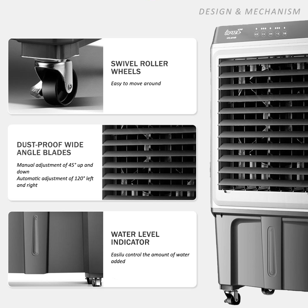 IPRO Air Cooler 40L / 50L Portable Water Tank Aircond Max Flow 3 Speed ...