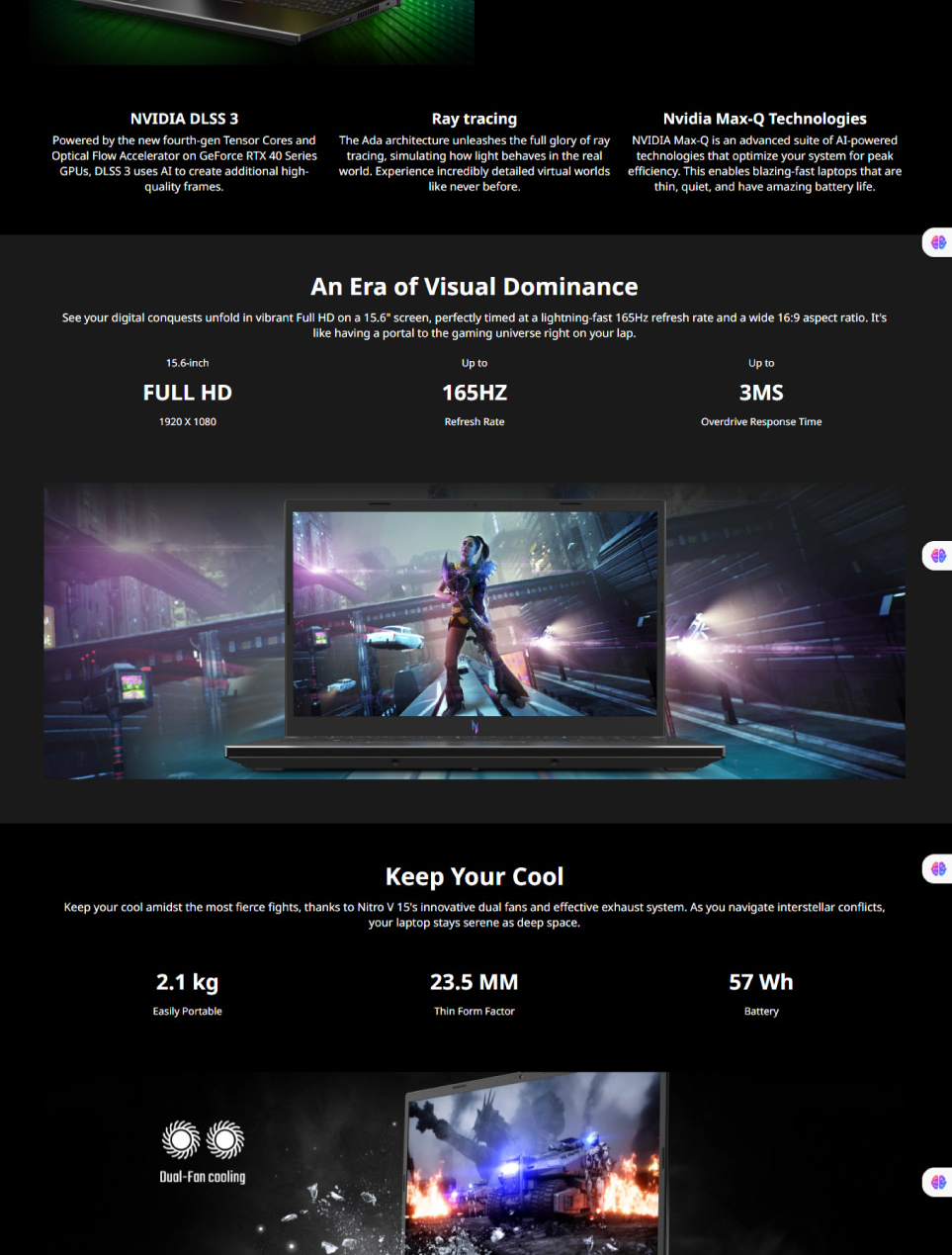 Acer Gaming Nitro V 15 ANV15-51-58GB 15.6 FHD 165Hz Laptop (Intel® Core™ i5-13420H | 8GB | 512GB ...