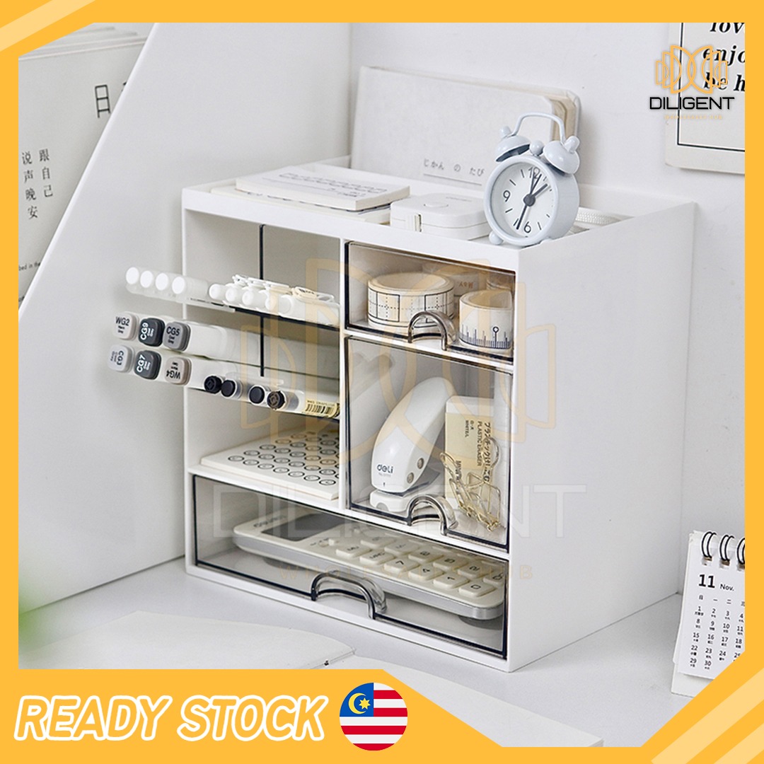【D346 READY STOCK】 Multi Slots Stackable Drawer Storage Box Large ...