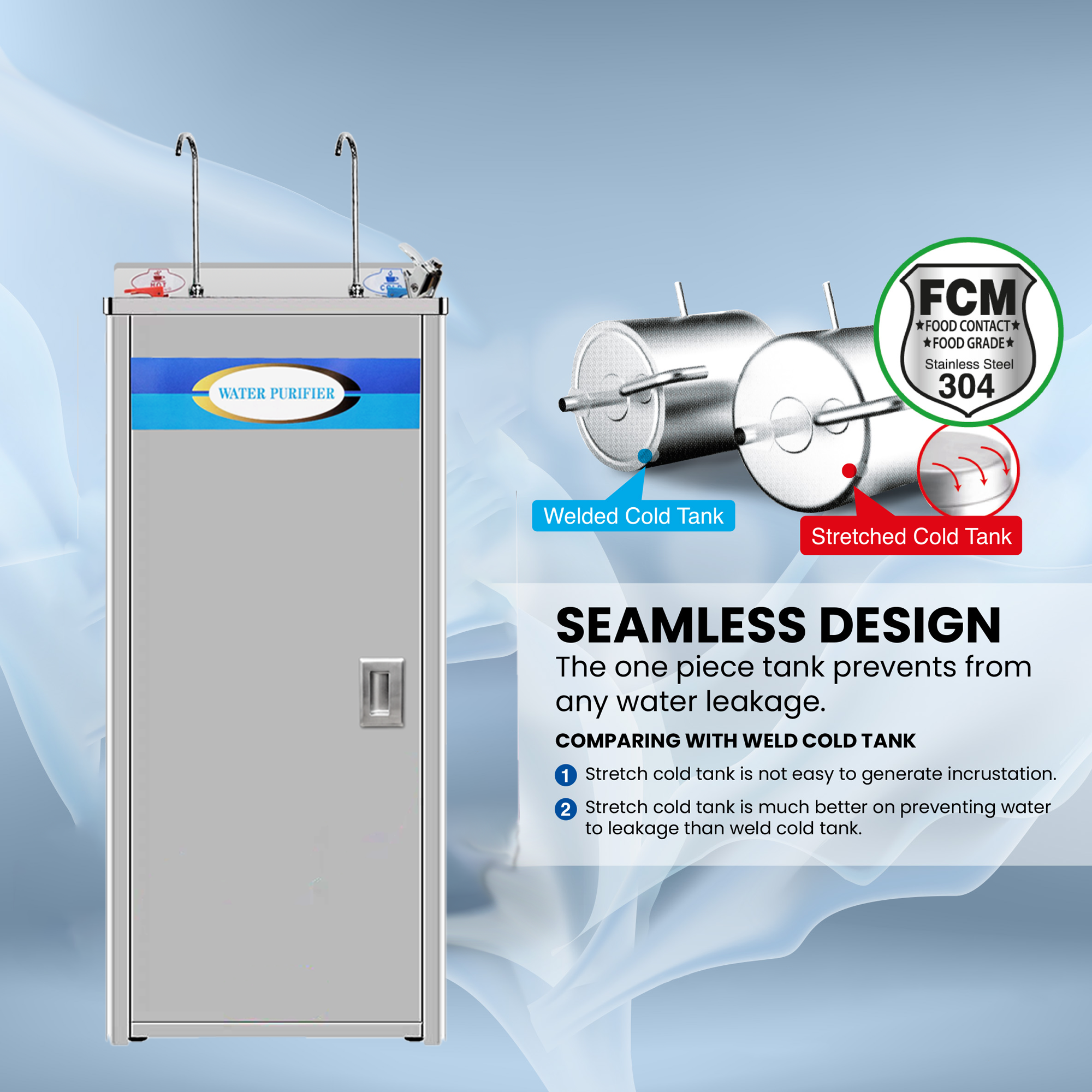 10L Stainless Steel Heavy Duty Hot & Cold Pipe-In Water Cooler + Double ...