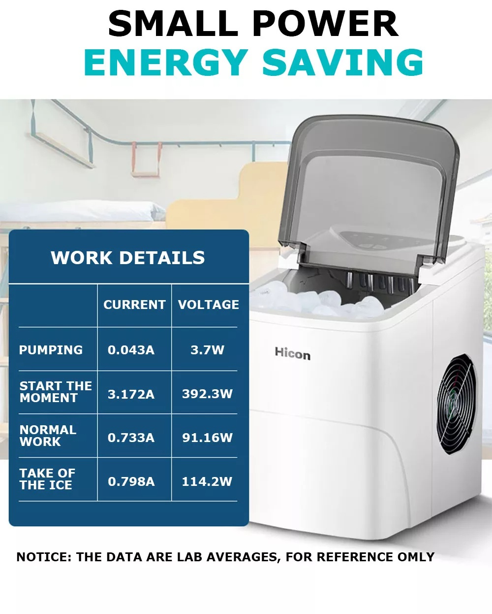 Hicon 16AL Ice Maker Machine Fast Portable Household Intelligent ...