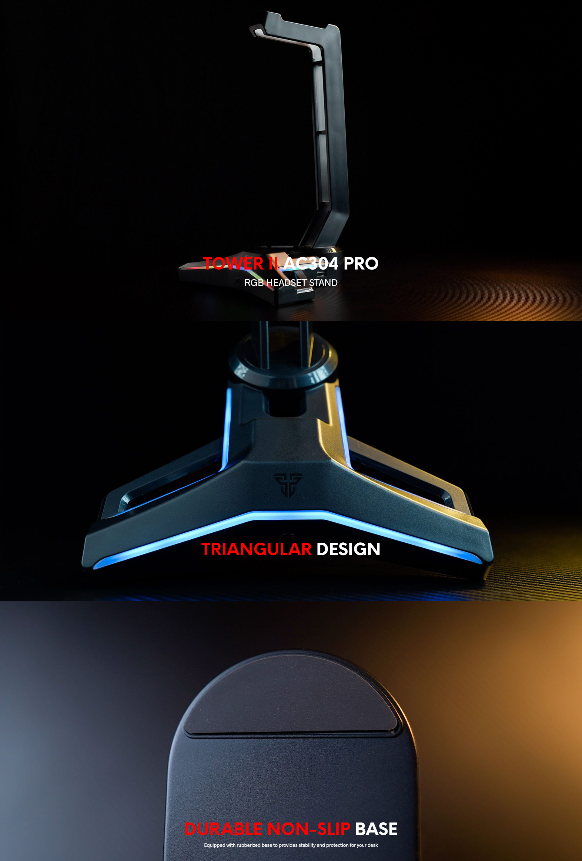 Fantech TOWER II AC304 / AC304 PRO Durable Triangular Non-Slip Base RGB ...