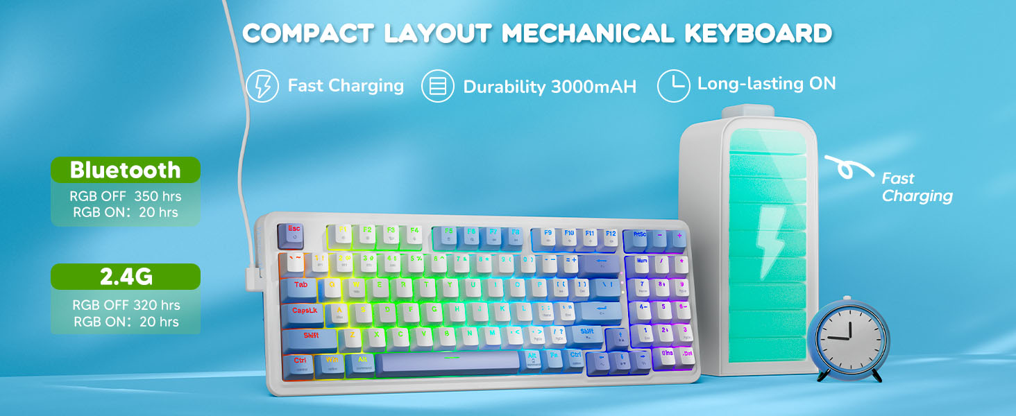 Redragon K664 Gloria PRO Gasket Tri-mode Wireless 94keys Mechanical ...