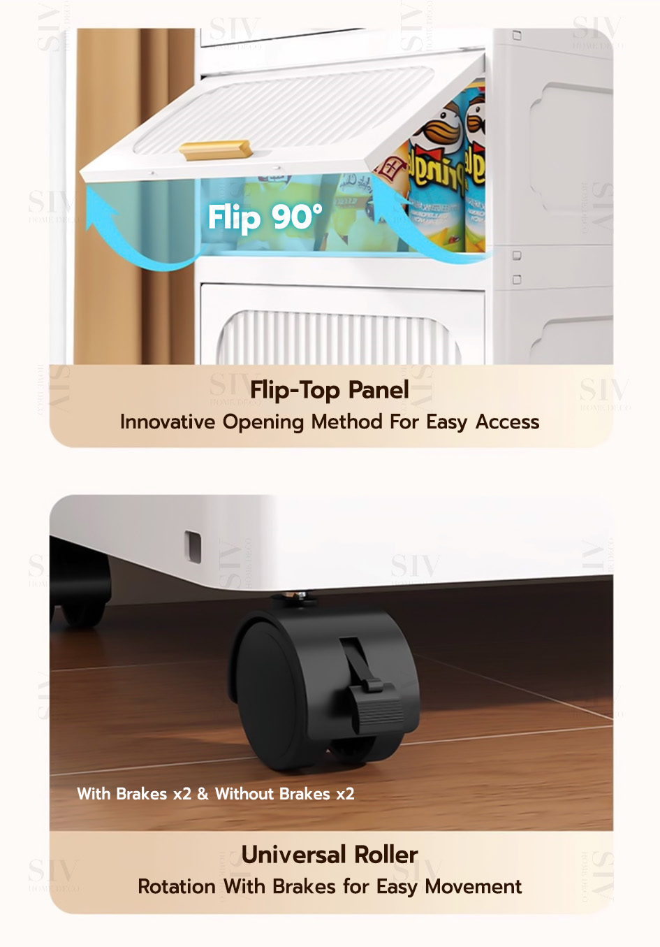 SIV 32-70cm Durabox Cabinet Drawer Flip Top Storage Plastic Wardrobe ...