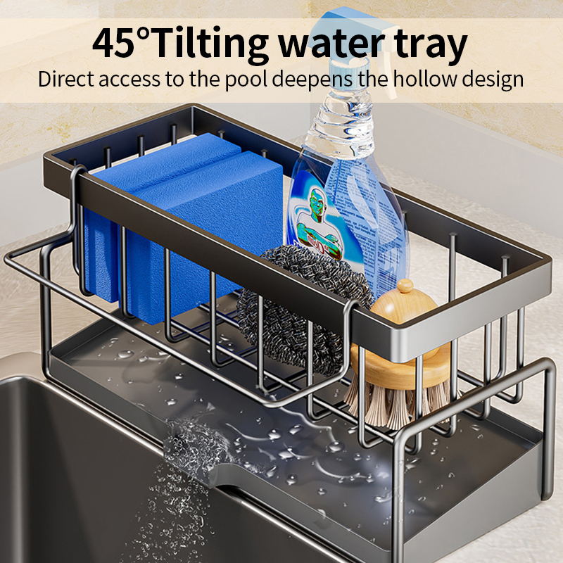 Kitchen Faucet Sink Drain Rack Sponge Holder Rack Kitchen Organizer ...