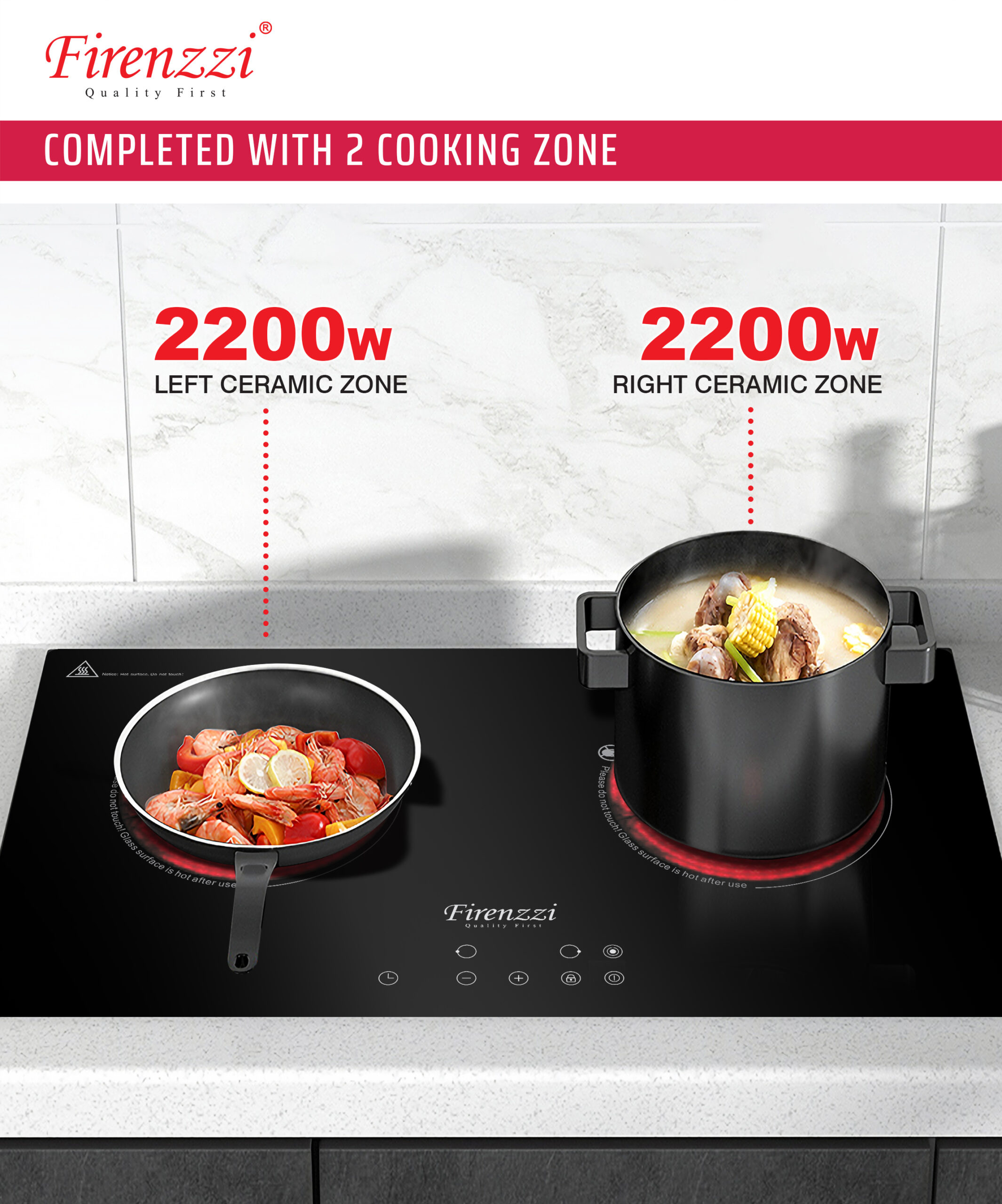 Firenzzi FRR-2199 XP Ceramic Cooker Electric Cooker Germany Made EGO ...