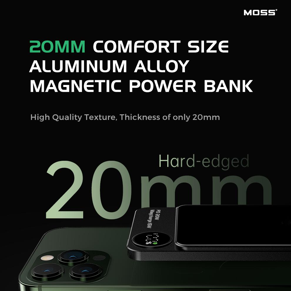 MOSS Power Magcharge 10000mAh Magnetic Wireless Powerbank with 20W PD ...