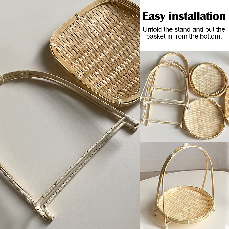 🔥Bamboo Tray Bamboo Food Display Layer Multi-functionHand Handwoven ...