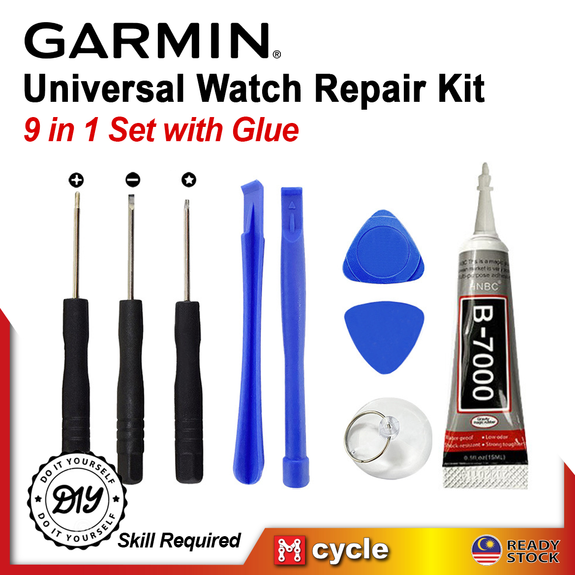 Universal Watch Repair Kit 9 in 1 DIY Glue Garmin Wahoo Bryton Meter ...