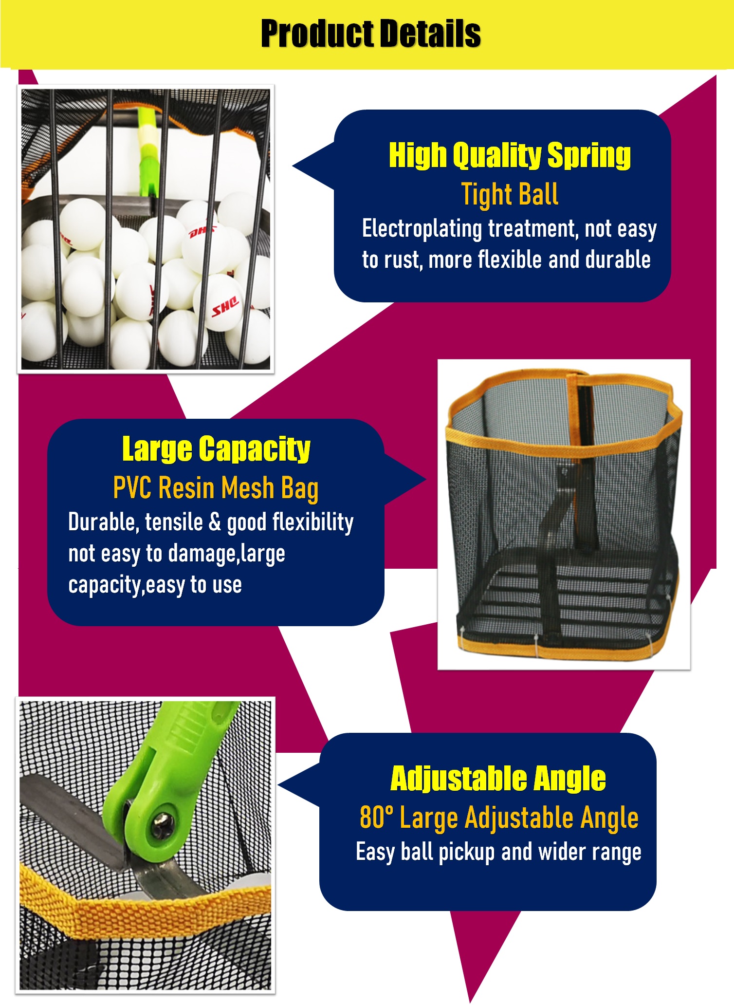 Ping Pong Ball Table Tennis Ball Picker Telescopic Collector Picking ...