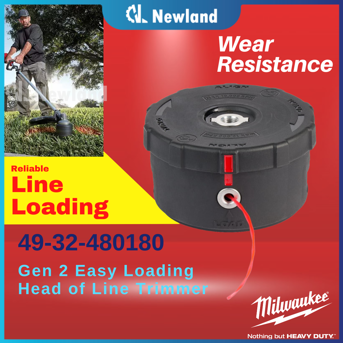 Milwaukee String Trimmer / Gen 2 Easy load Trimmer Head for all M18 Fuel Trimmer M18 FOPH-LTA ...