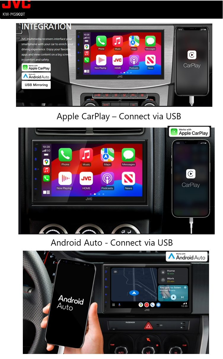 KW-M590BT Digital Media Receiver featuring 6.8" Capacitive Touch Monitor | Shopee Malaysia