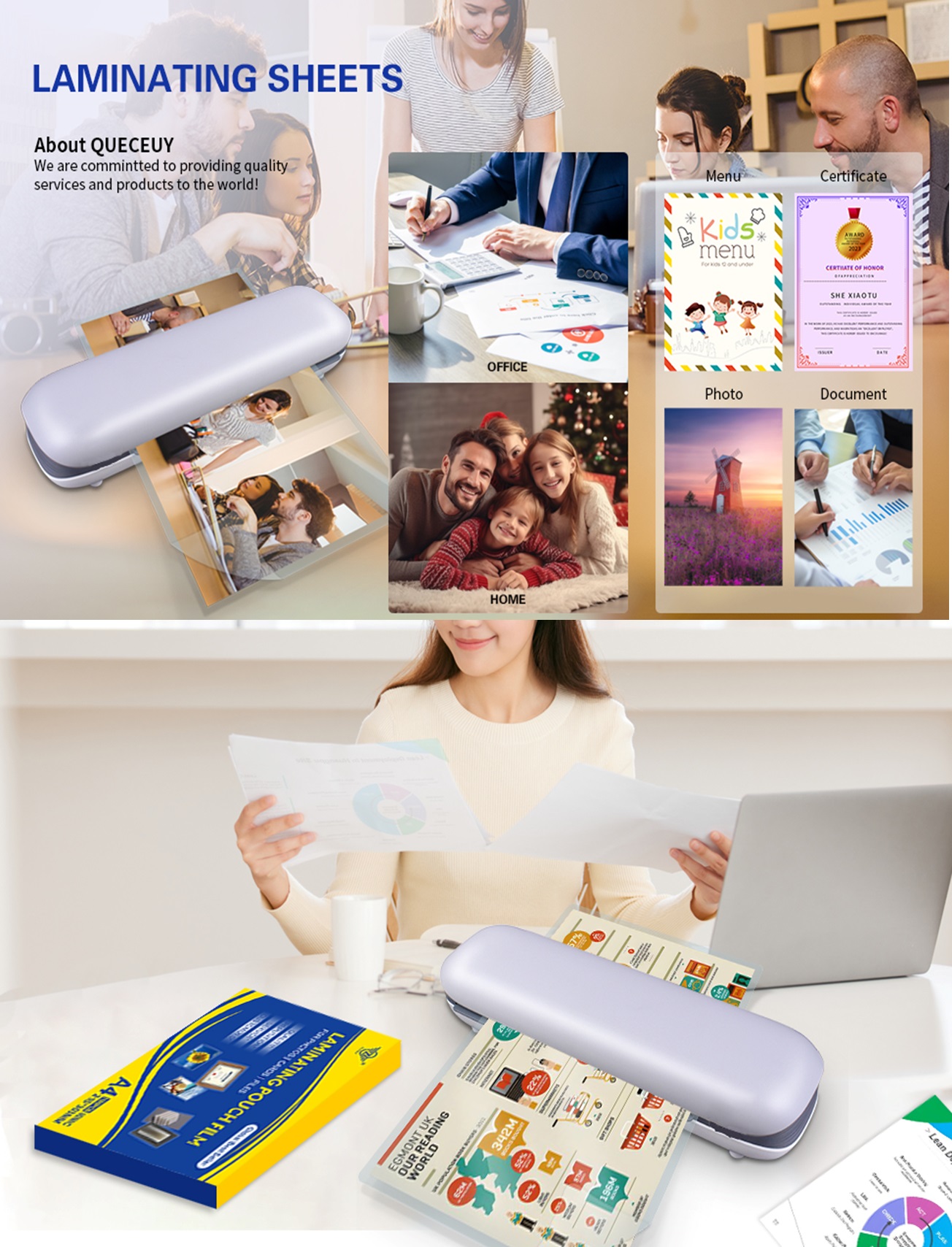 100 pcs sheets per pack Laminate Laminator 2R 3R 4R 5R 6R A4 Laminating Film Pouches Pouch 55mic ...