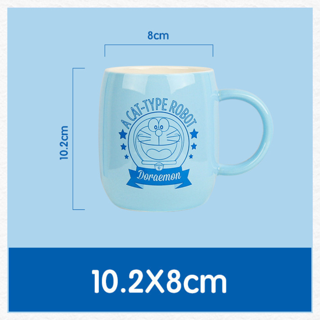 Ready Stock Doraemon Ceramic Mug Set Cup Lid And Spoon Coffee Mug ...