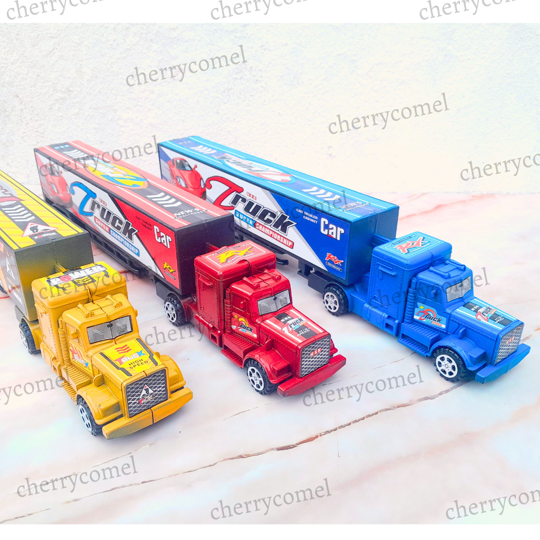 Trailer Truck Toy Vehicle Toys Lorry Lori Mainan Long Box Truck Cargo ...