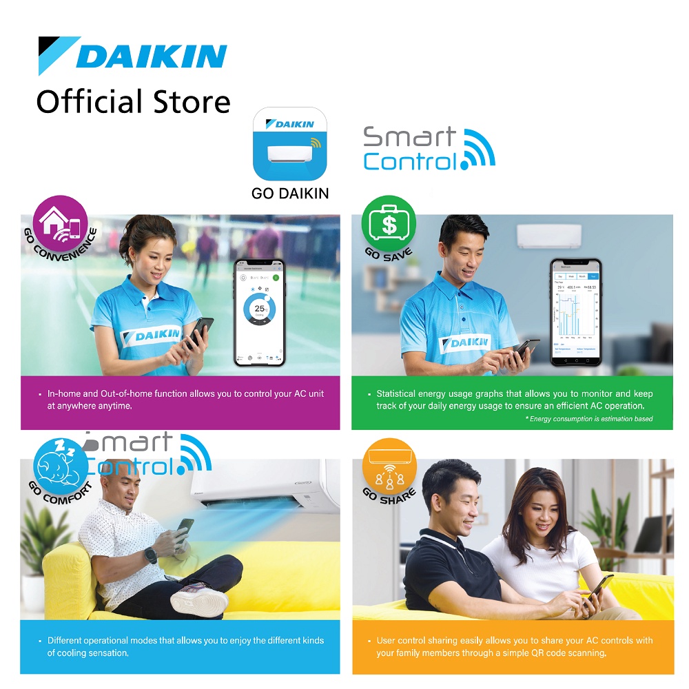 DAIKIN FTV-P (1.5HP) Standard R32 Non Inverter Air Conditioner FTV35PB ...