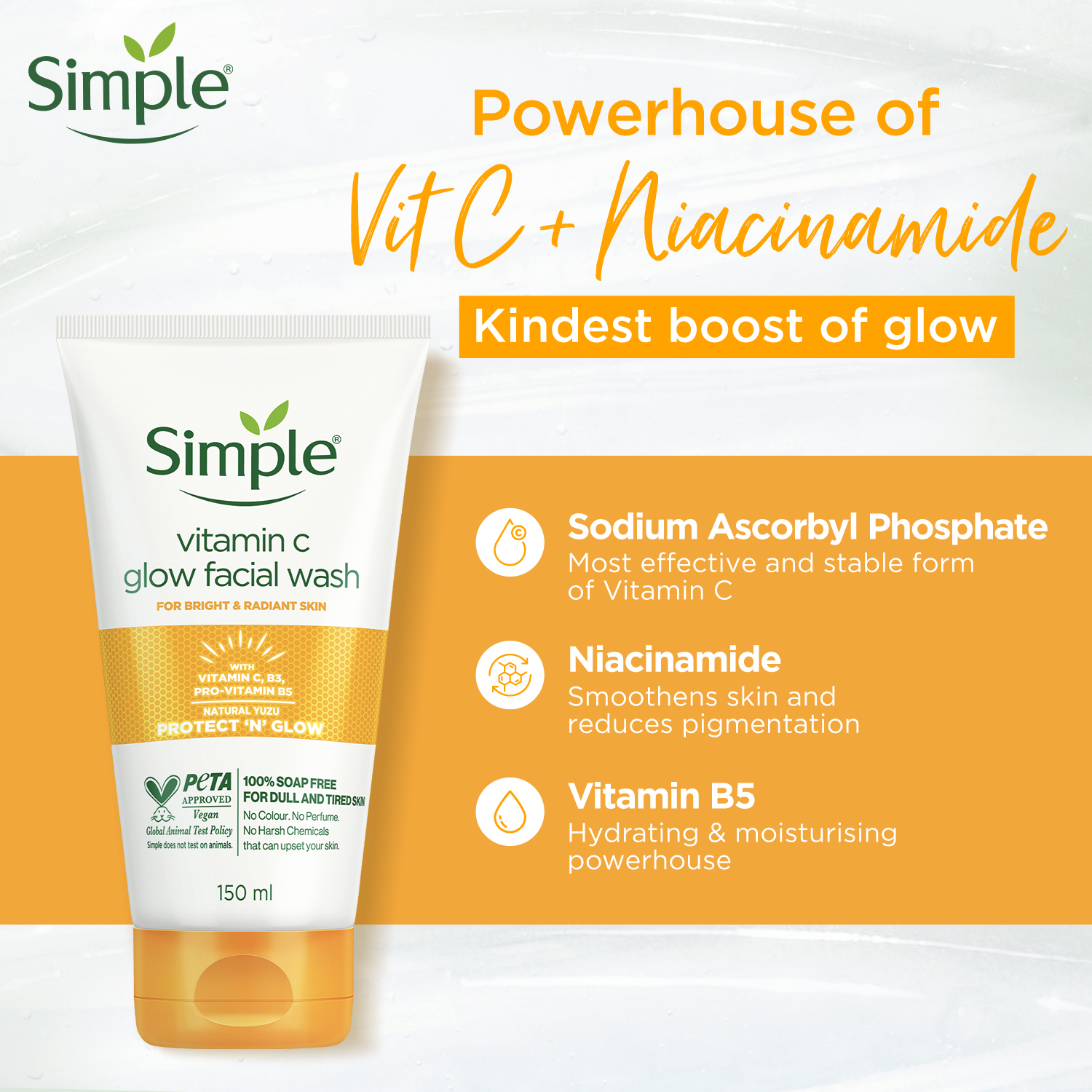 [Brightening] Simple Vitamin C Glow Facial Wash | Fade Dark Spots ...