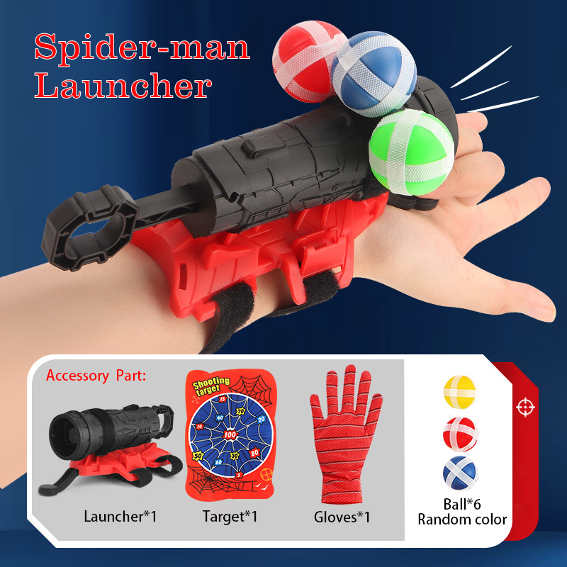 NEW Avenger Super Hero Spiderman Launcher Toy Sticky Ball Transmitter ...