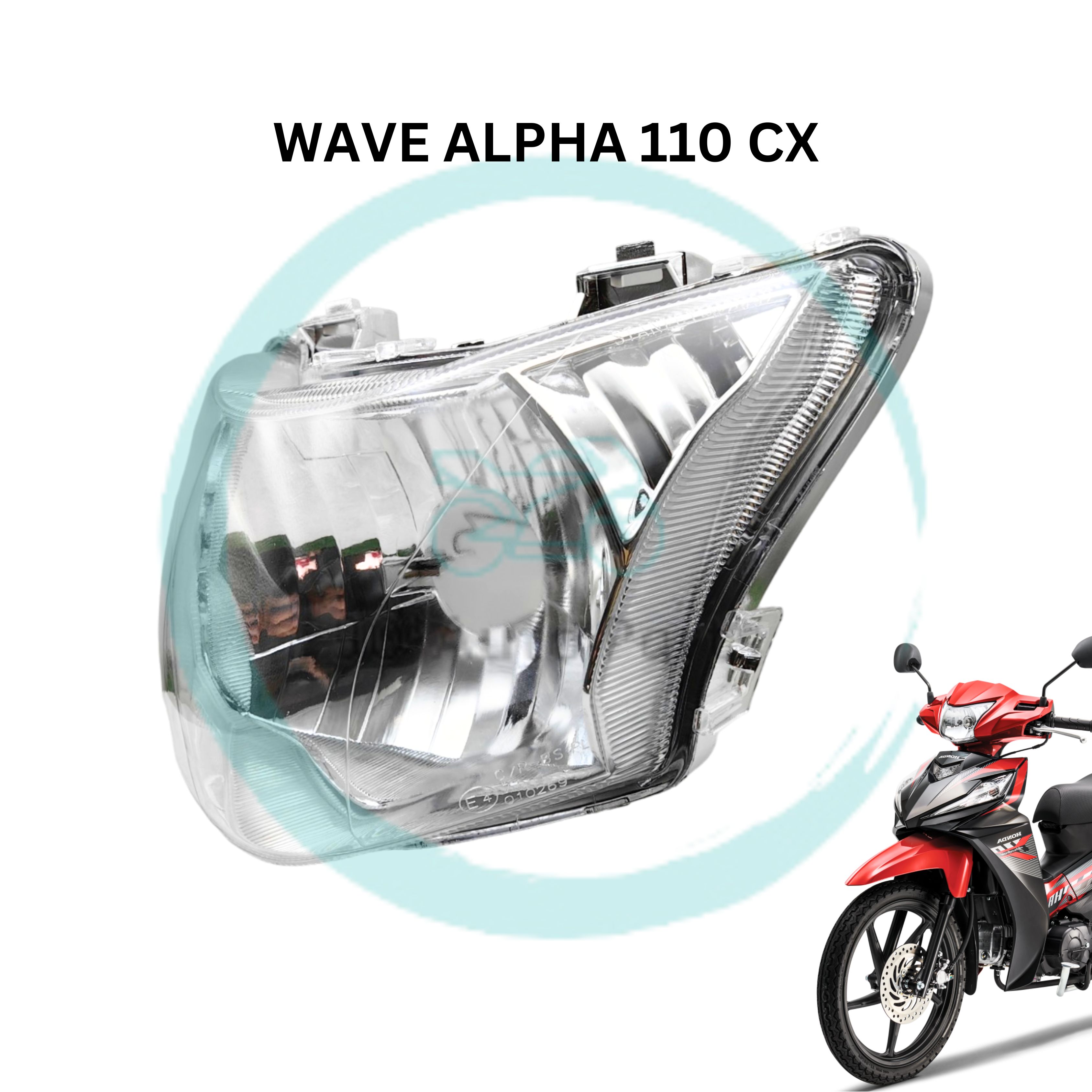 HONDA MOTOR WAVE ALPHA 110 CX V1 V2 V3 HEAD LAMP UNIT LAMPU DEPAN ...