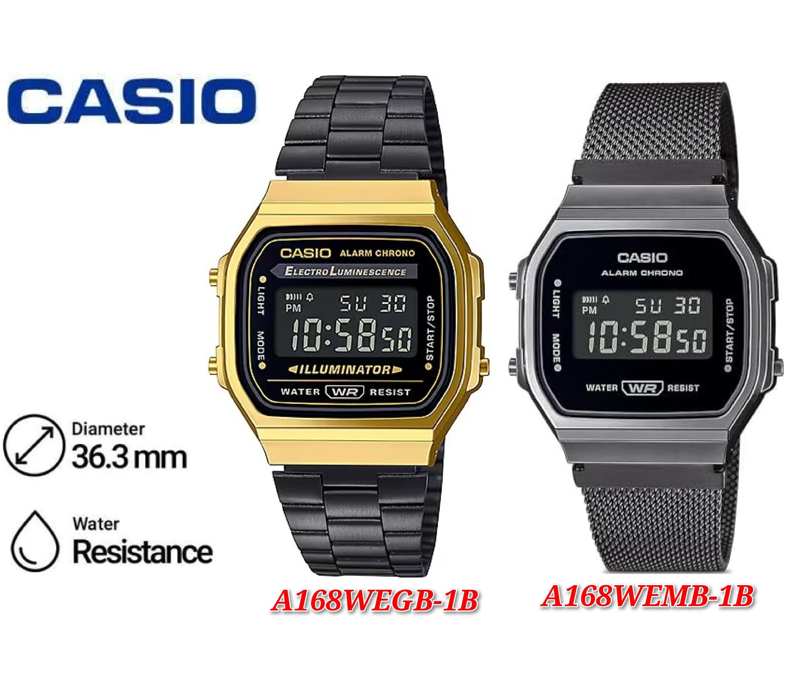 CASIO Men A168WEGB / A168WEMB Digital Watch - A-168W | Shopee Malaysia
