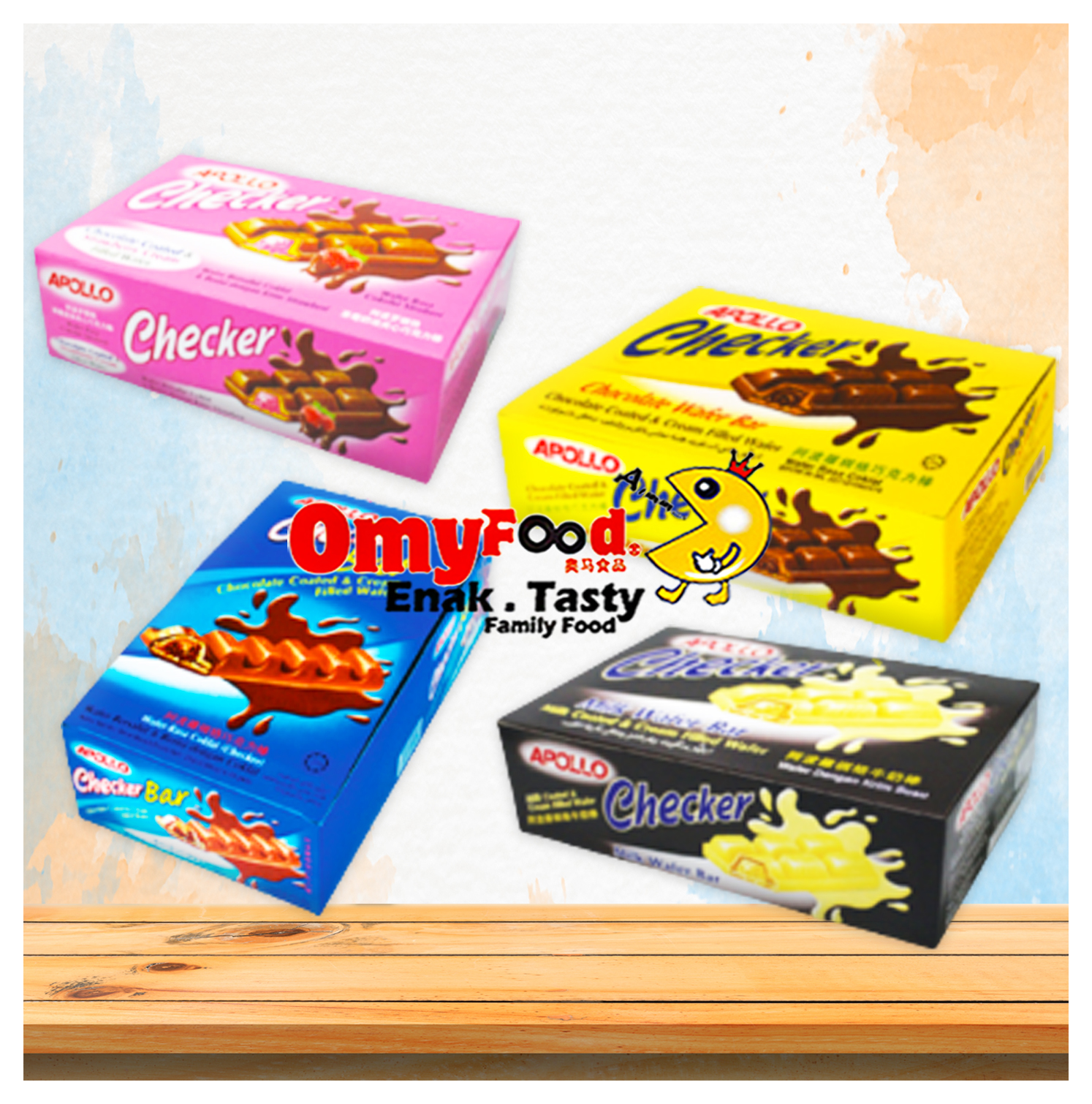 18g x 24pcs Apollo Checker Chocolate Wafer Bar [Chocolate A1788 ...