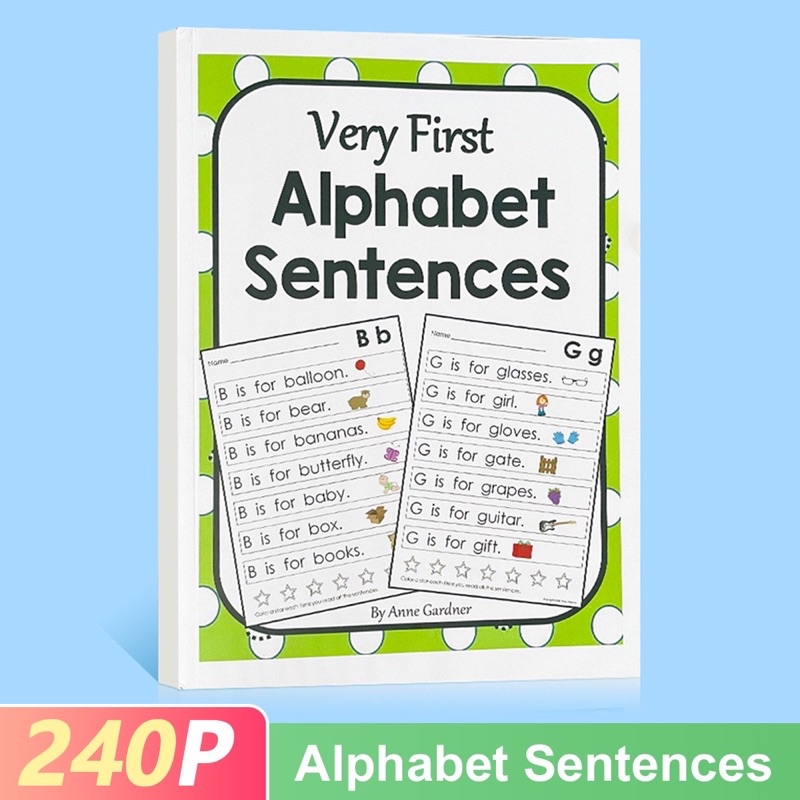 240Pages Very First Alphabet Sentence Sight Word Handwriting Practice ...