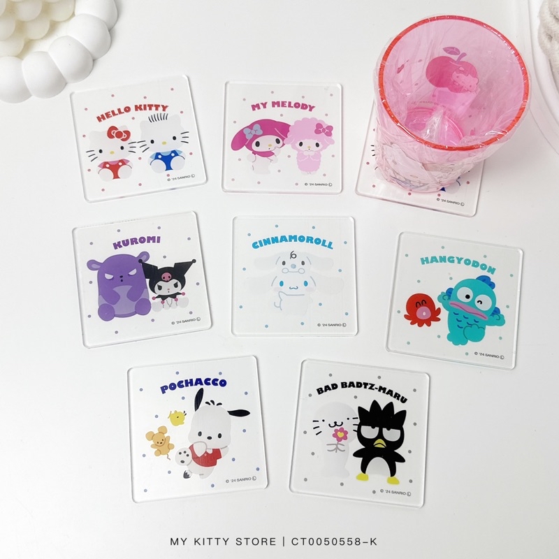 Sanrio Japan Hello Kitty My Melody Kuromi Acrylic Coaster Cinnamoroll ...