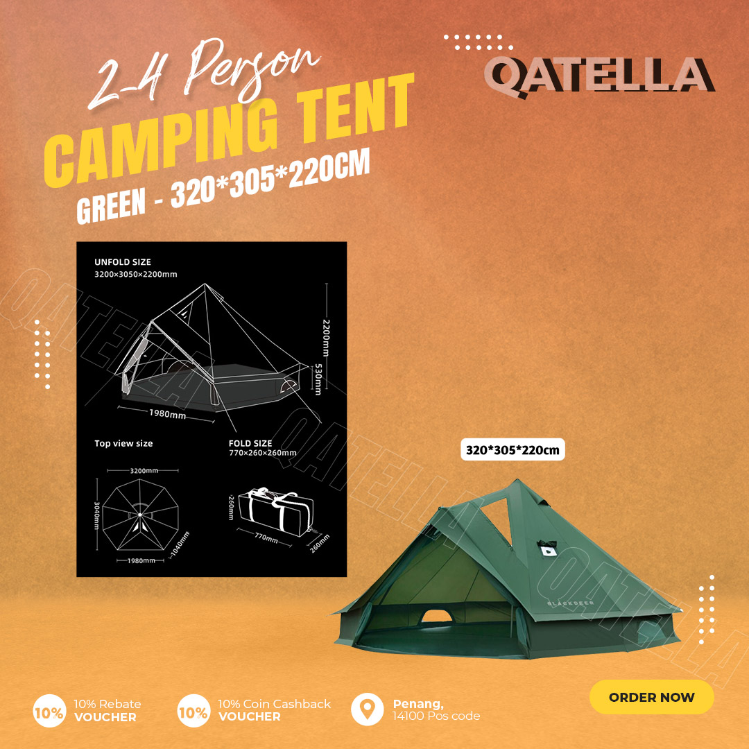 Qatella - BLACKDEER 5-8 Person Arabian Pyramid Tent/Yurt Tent/Rainproof ...