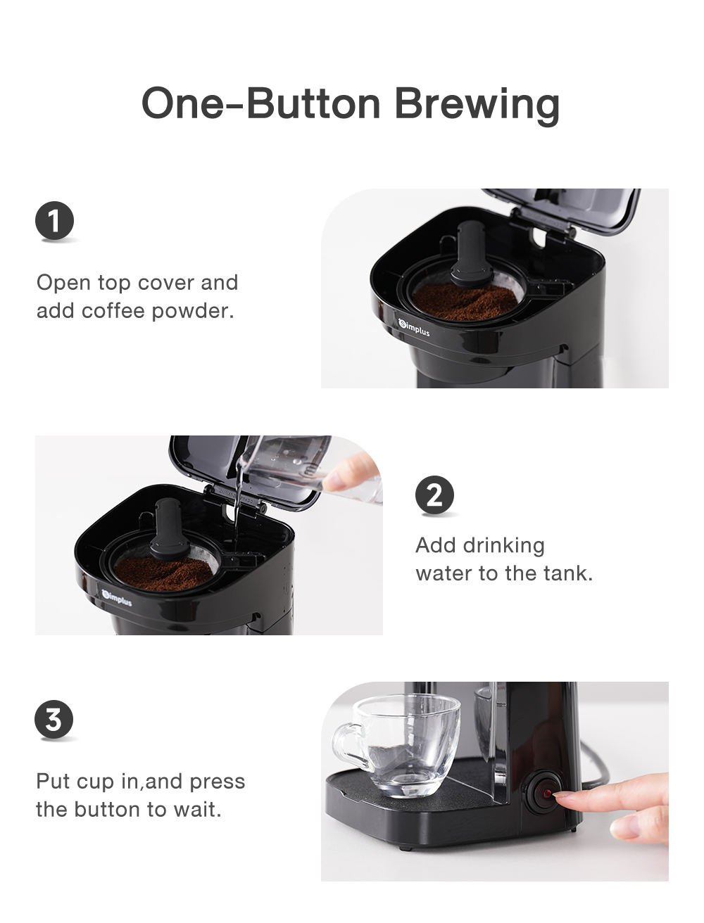 Simplus Drip Filter Coffee Maker Machine| Single/Dual Cup Design ...