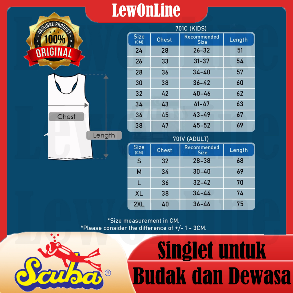 Scuba Men's Singlet Inner wear/ Boy Singlet Inner Wear CL701 White ...
