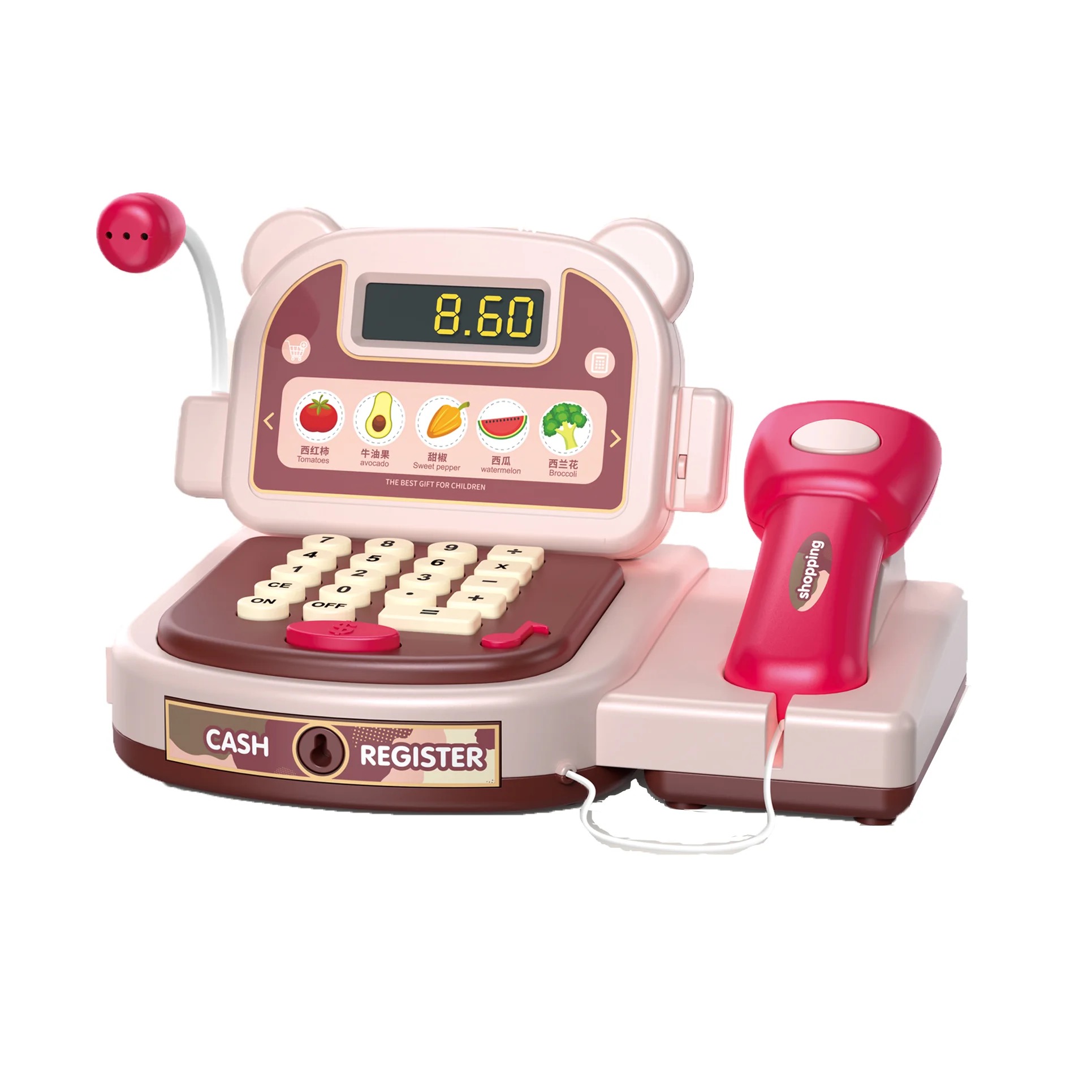 Cashier with Sound Microphone,Scanner,Music,Calculator, Toy for Kids ...