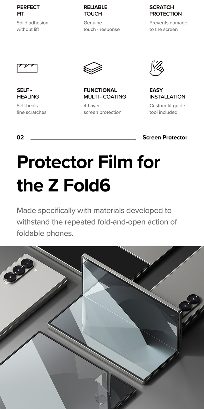 Ringke Samsung Galaxy Z Fold 6 Dual Easy Film Screen Protector 4 Layer ...