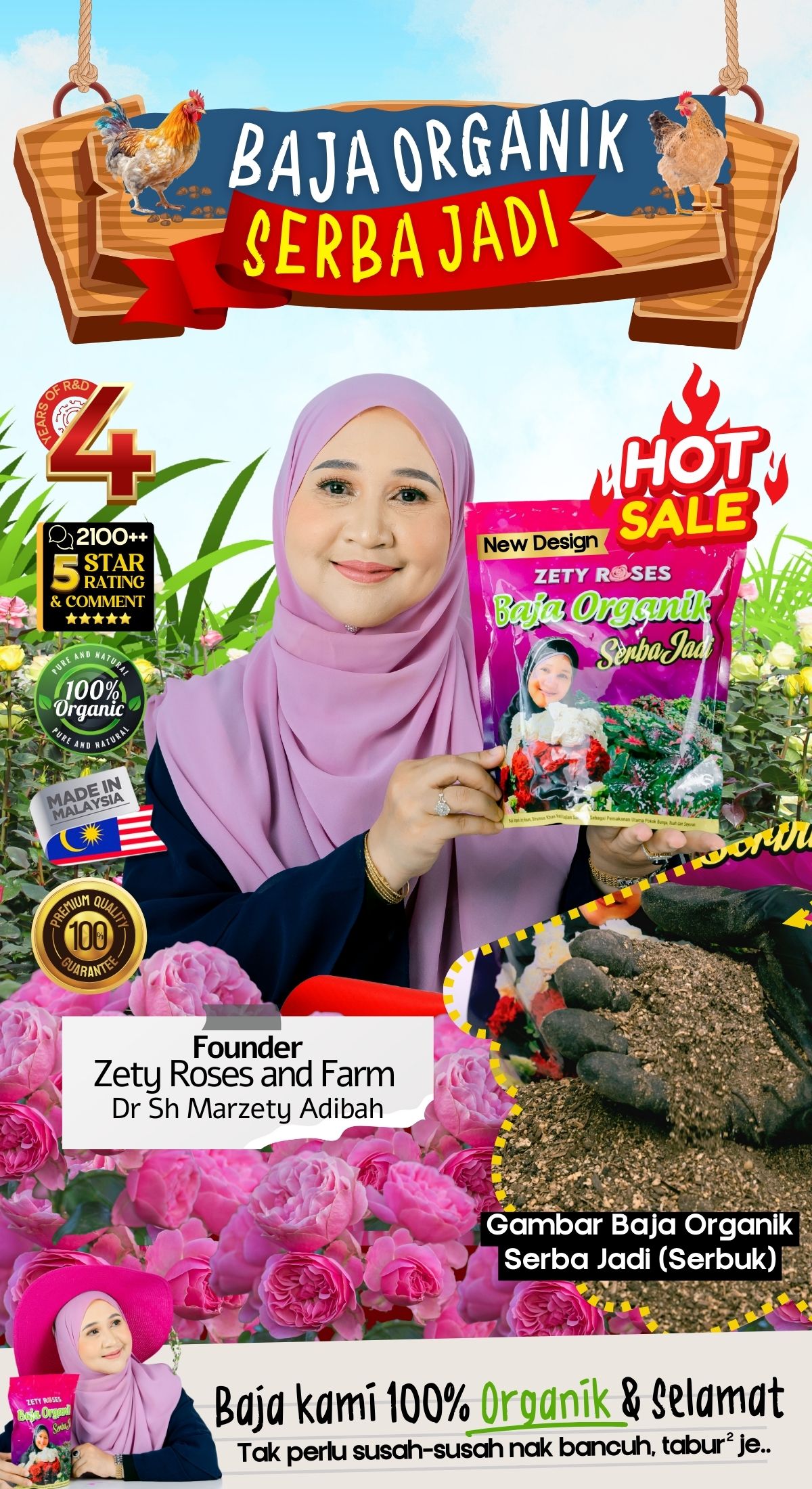 𝗖𝗼𝗺𝗯𝗼 𝗣𝗮𝗰𝗸 3 Pek Zety Roses Baja Organik Serba Jadi untuk Kesuburan ...