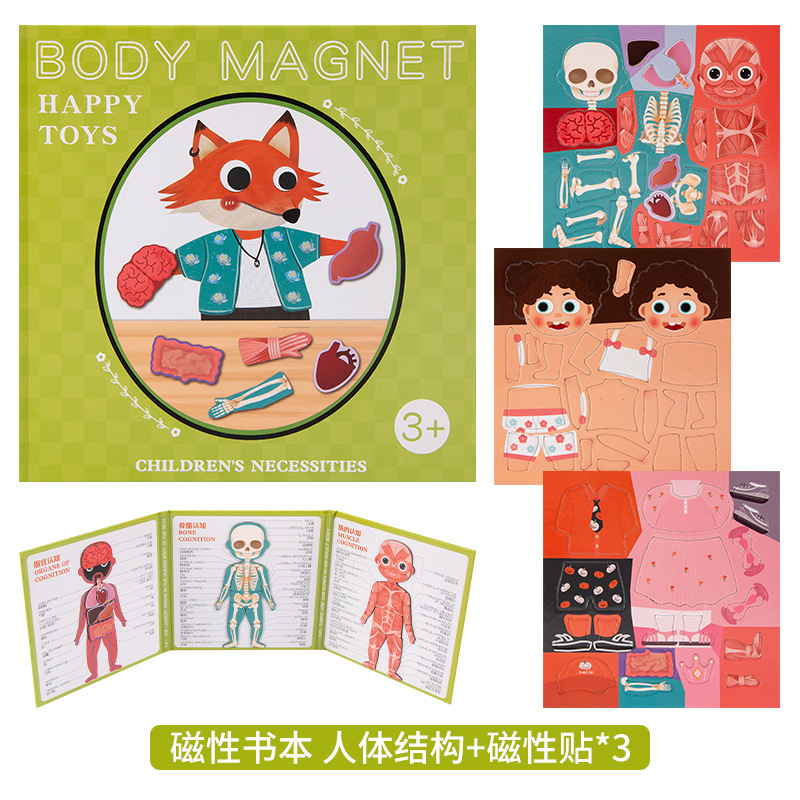 Body Magnet Book Folding Human Body Structure Puzzle Children's ...