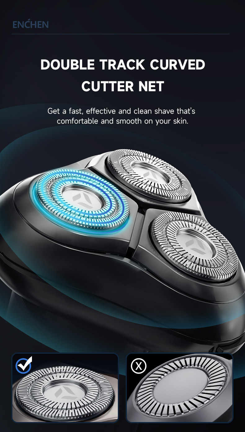 Enchen BlackStone 8 Electric Shaver Man 3D Shaver Heads 100% Waterproof ...