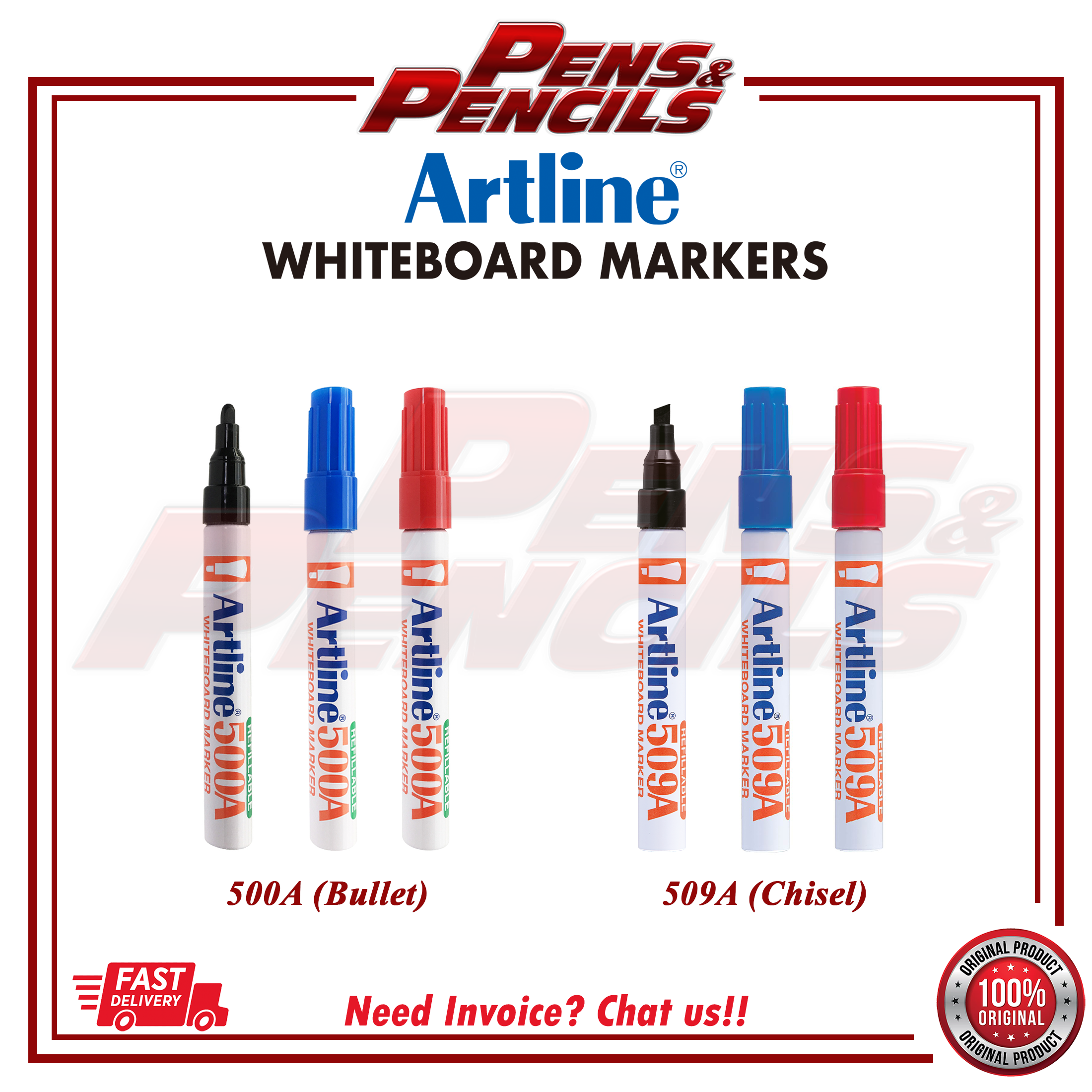 Artline Whiteboard Marker Pen 500A / 509A Artline 500 / Artline 509 2 ...