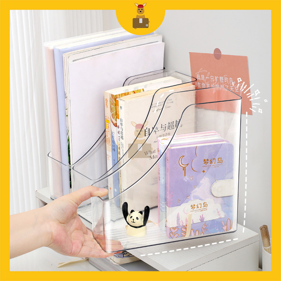 Acrylic Book Holder Book Stand Transparent Desktop File Organizer ...