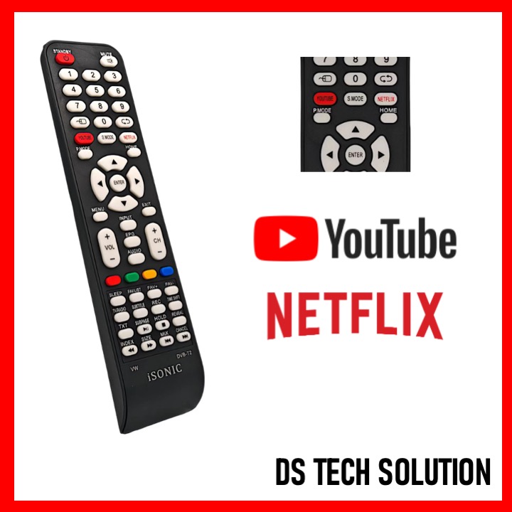 Isonic Smart TV Remote Control with Youtube & Netflix T250 | Shopee ...