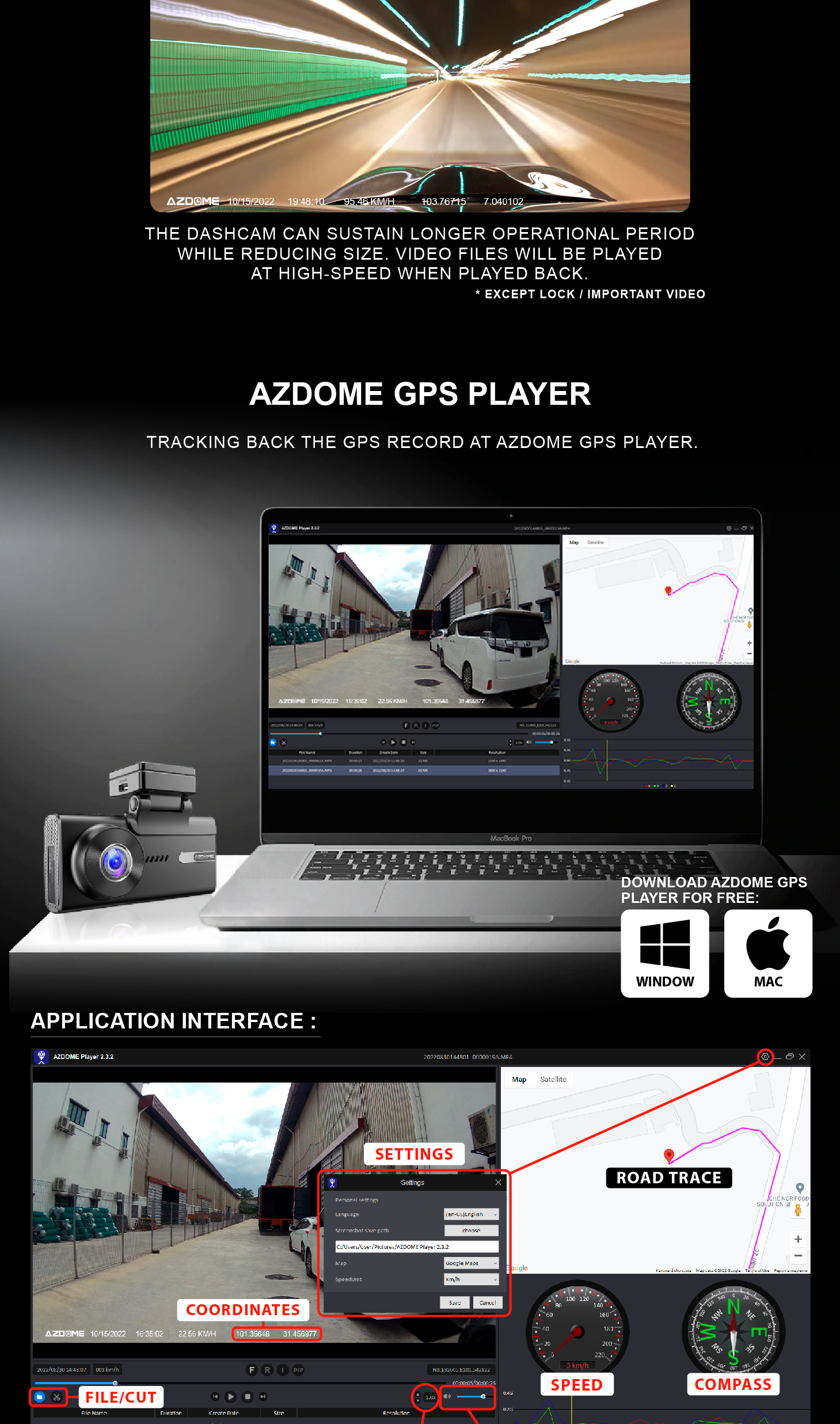 AZDOME M580 2160P/5K Ultra HD Dual/Triple Channel Front & Rear & Cabin ...