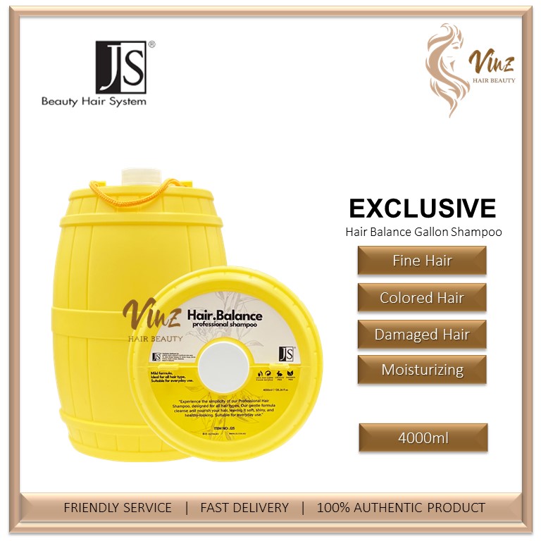 JS Exclusive J25 Gallon Professional Hair Balance Shampoo Salon Economy ...
