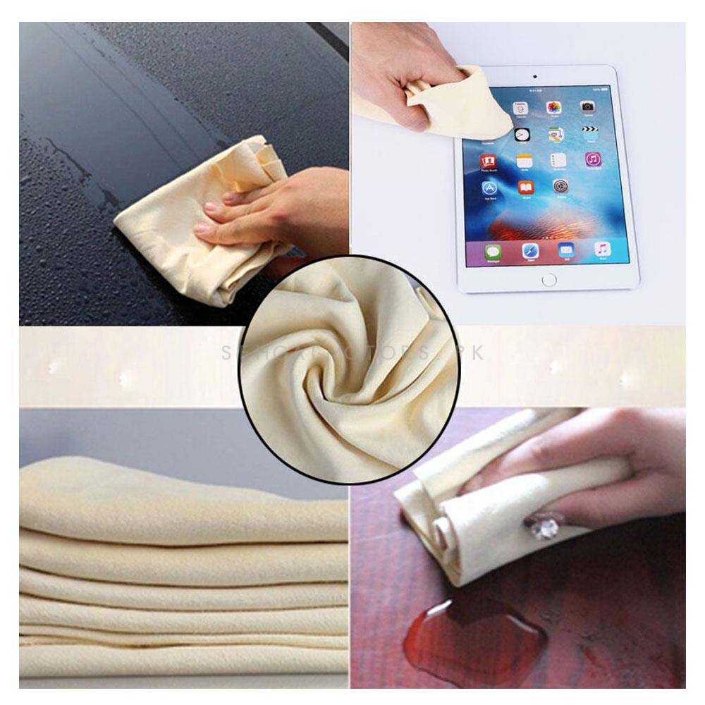 CAR SYNTHETIC CHAMOIS TOWEL Dashboard Glass Furniture Wipe Cloth Kain ...