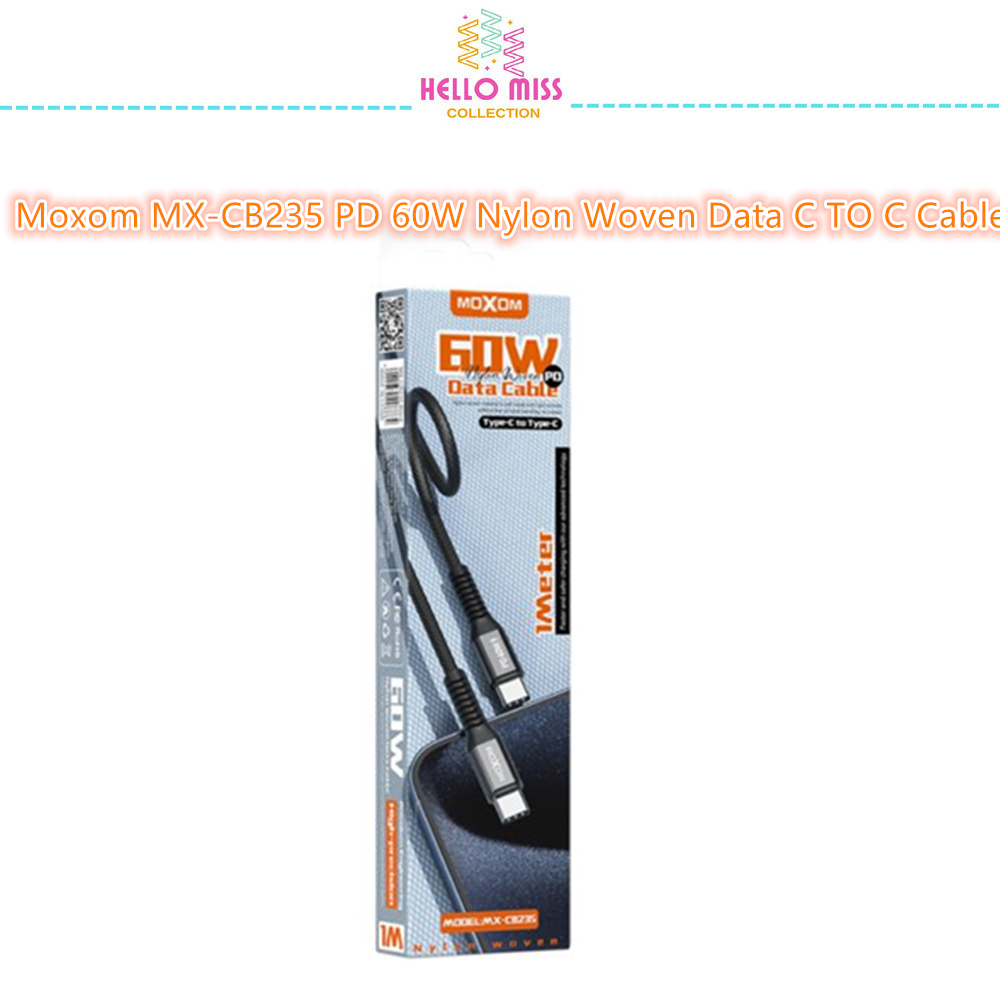 Moxom MX-CB235 PD 60W Nylon Woven Data C TO C Cable | Shopee Malaysia