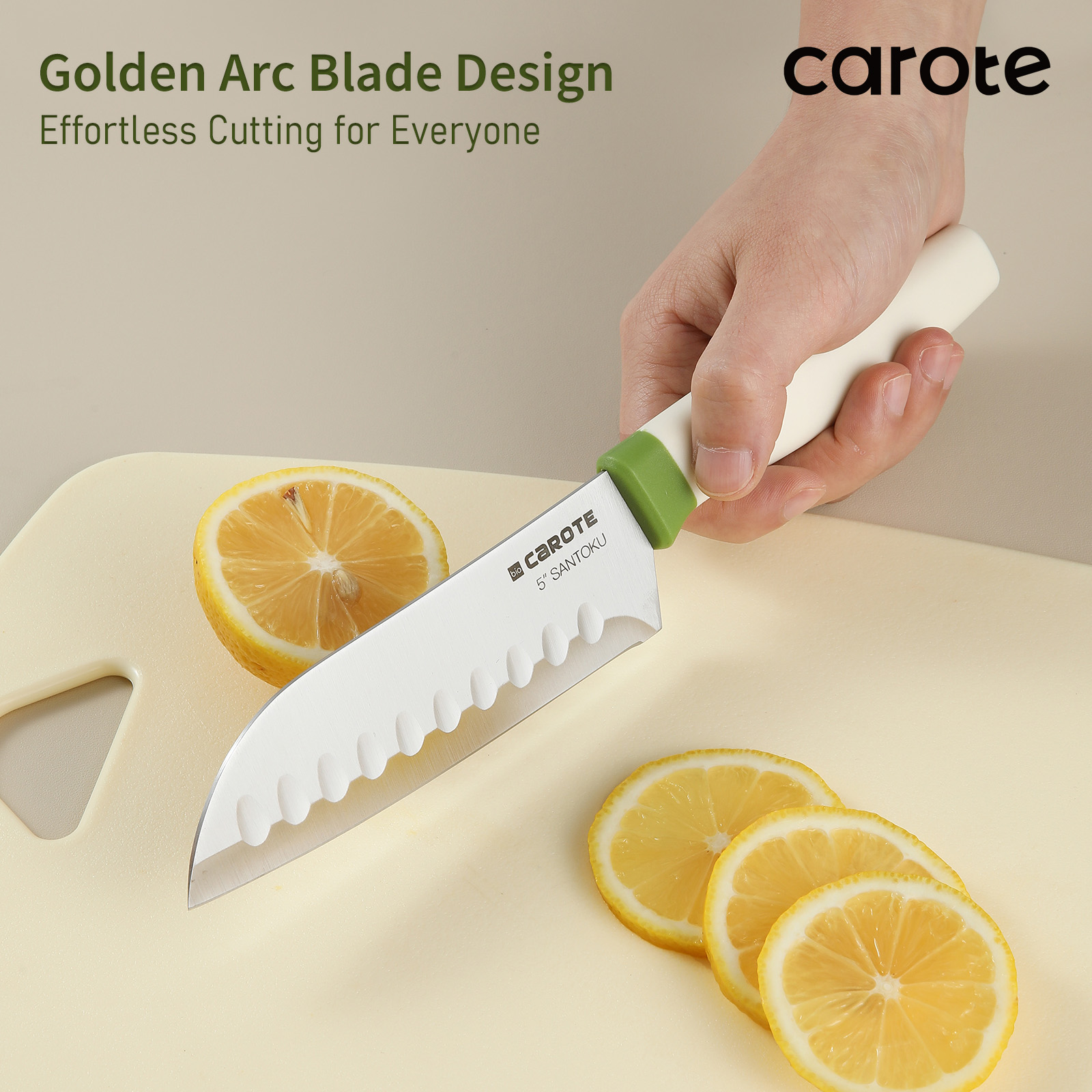 CAROTE Bio White Series 4-Piece StainlessSteel Knife Set Kitchen Tools ...